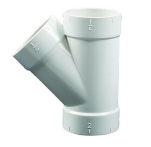 PVC Vac 45 Degree Wye – White - Central Technology Systems